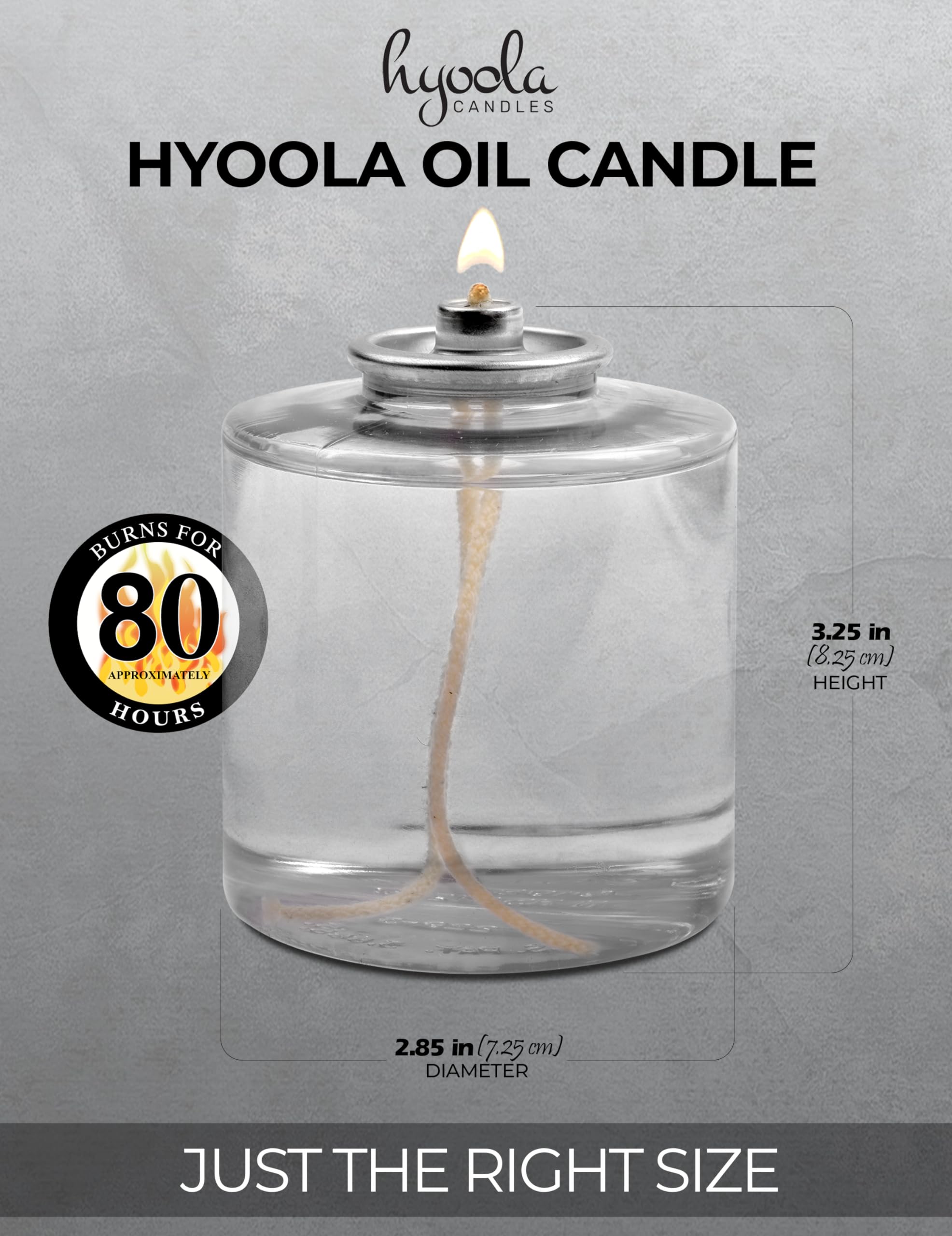 Hyoola Oil Candles - 80 Hour Liquid Candles - Liquid Paraffin Long Burning Candles - 3 Pack - Survival Candles and Emergency Candles