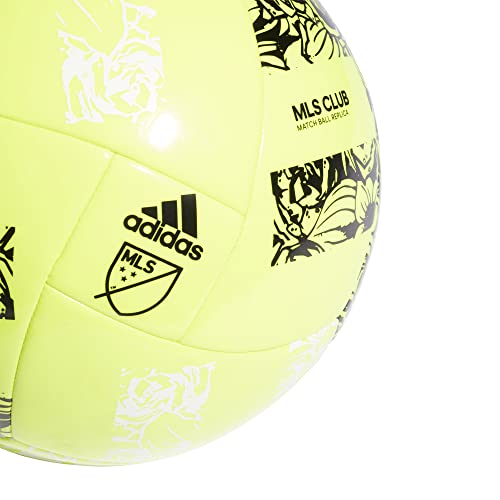 adidas MLS Club Soccer Ball, Solar Yellow/Black, 3