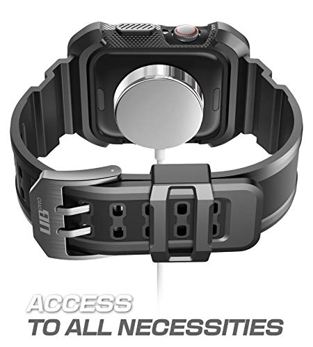 SUPCASE [Unicorn Beetle Pro] Designed for Apple Watch Series 8/7/6/SE/5/4 [41/40mm], Rugged Protective Case with Strap Bands (Black)
