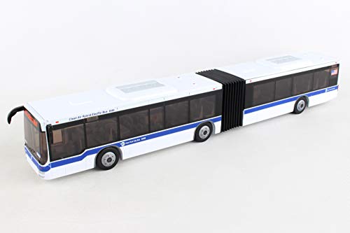 Daron RT8563 New York City MTA Metro Articulated Electric Bus 1:43 Scale- 16 Inches long White/Blue/Black