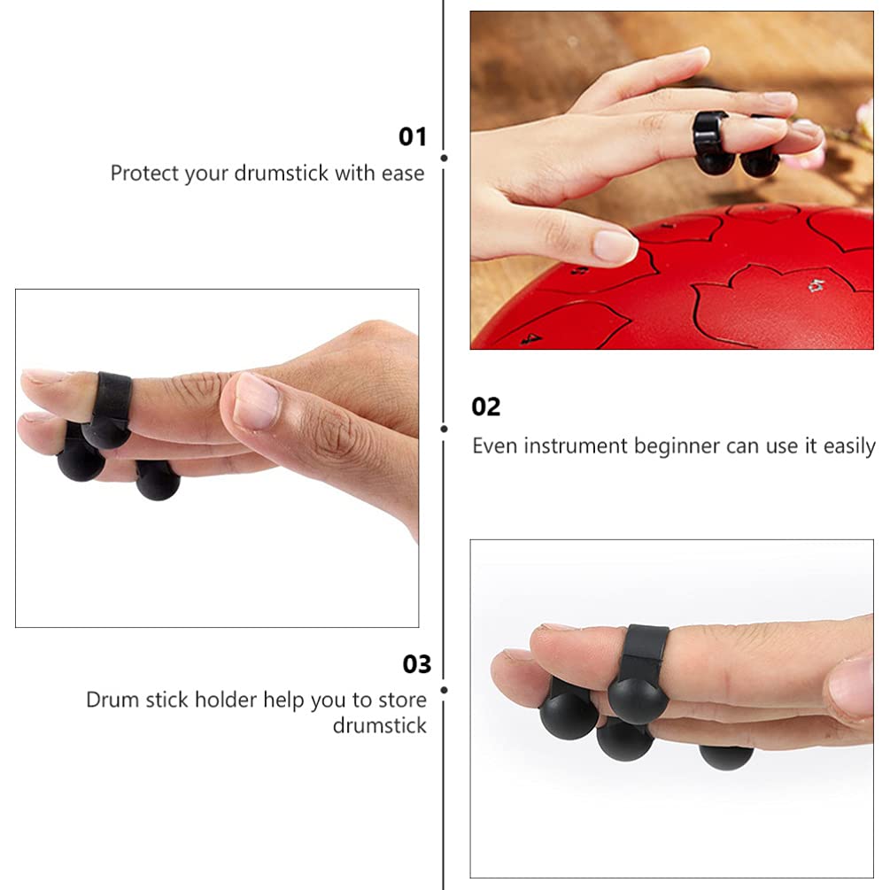 8pcs Tongue Drum Finger Picks Knocking Finger Sleeves Silicone Rubber Finger Cover for Handpan Percussion Instrument Accessories