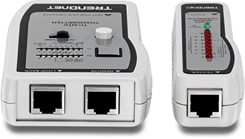 TRENDnet Network Cable Tester, Tests Ethernet, USB and BNC Cables, Accurately Test Pin Configurations up to 300m (984 ft), Local and Remote Testing, Includes BNC to Ethernet Converters, White, TC-NT2