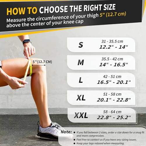 CAMBIVO Knee Braces for Knee Pain, 2 Pack Knee Compression Sleeves, Knee Support with Side Stabilizers & Patella Gel Pad for Workout, Knee Pain Relief, Arthritis(X-Large, STS-Black)