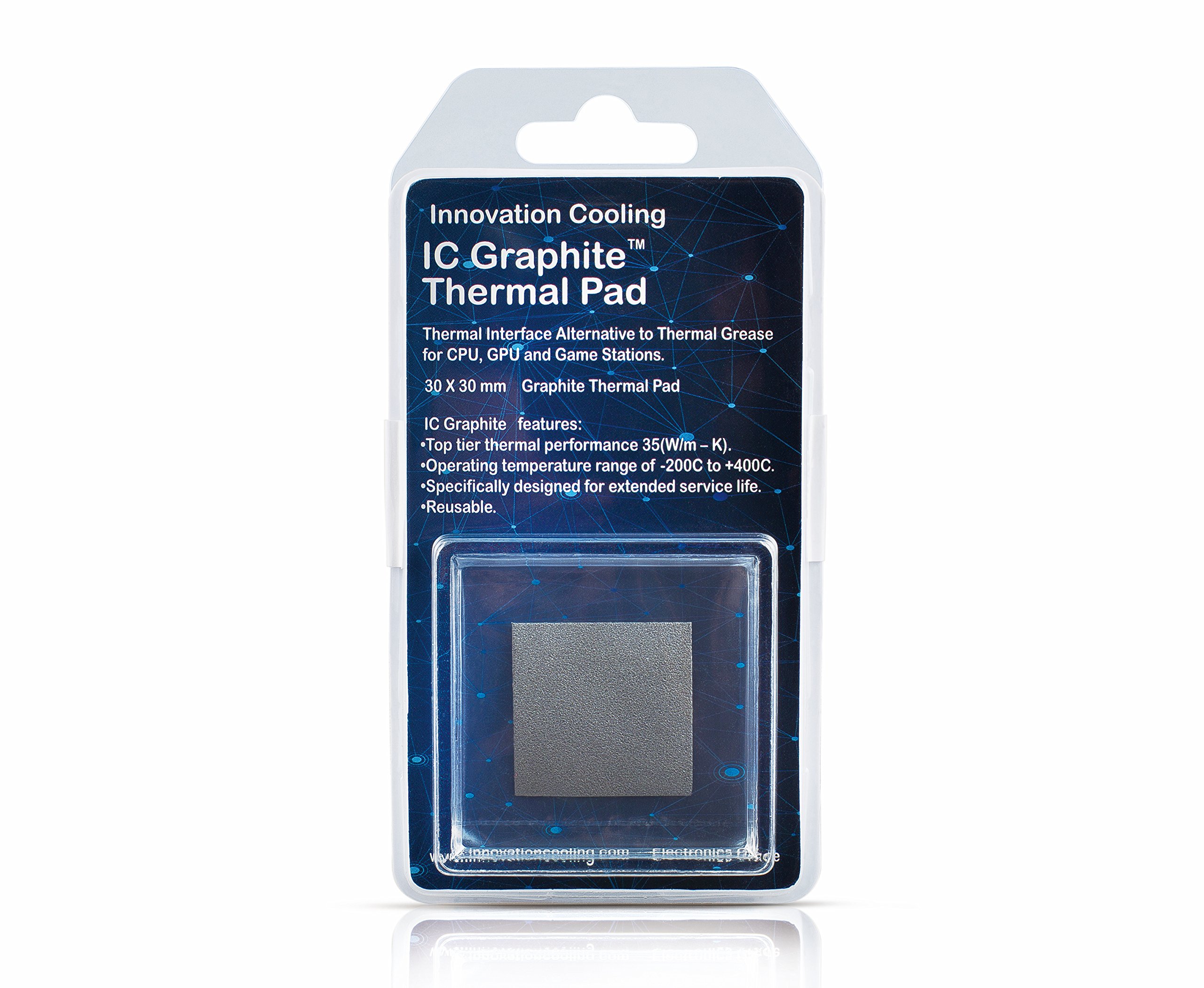 Innovation Cooling Graphite Thermal Pad – Permanent Replacement for Thermal Paste/Grease (30 X 30 mm)