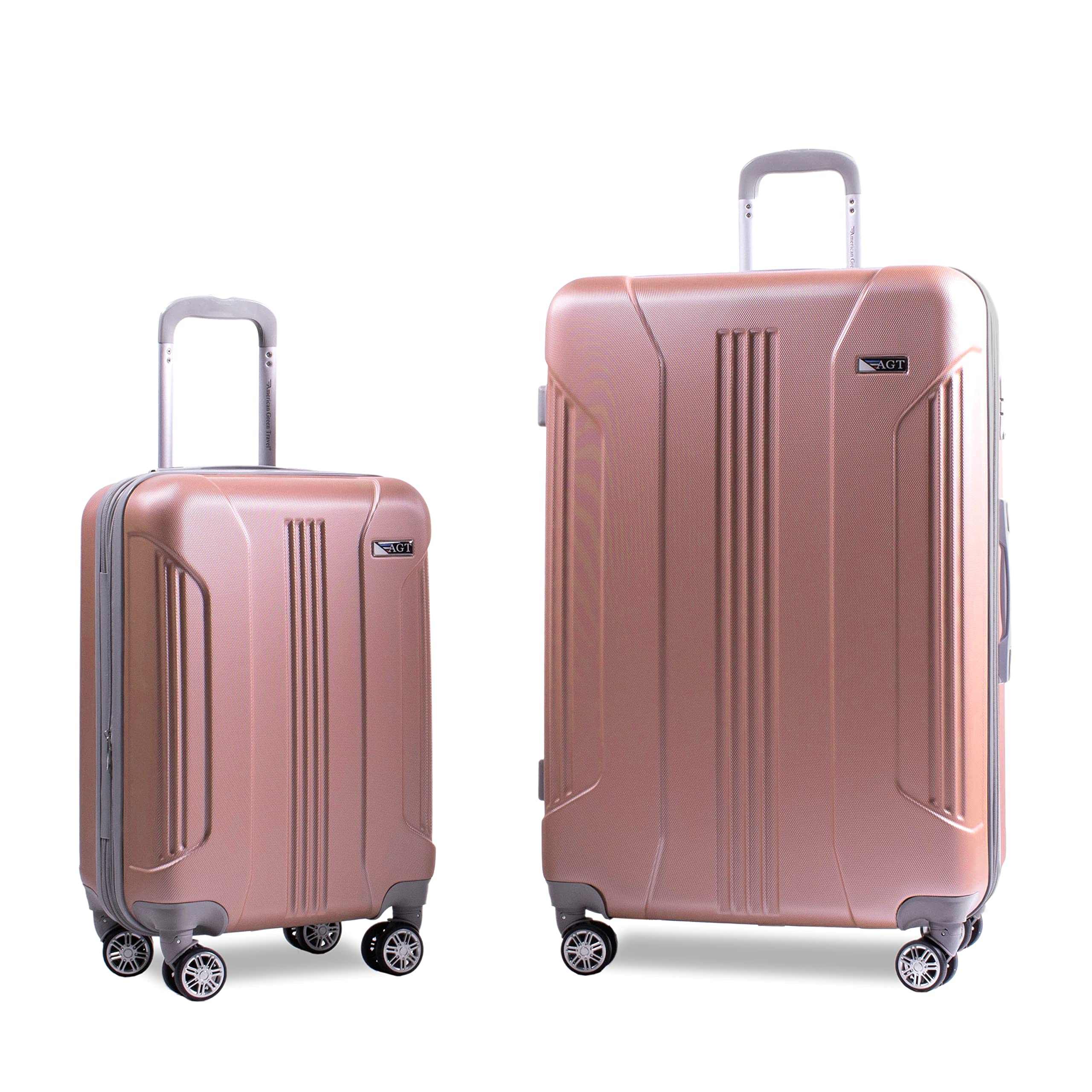 American Green Travel - Denali Hardside Expandable Luggage with TSA Lock, Spinner Wheels, 2-Piece (30-Inch, 20-Inch) Rose Gold