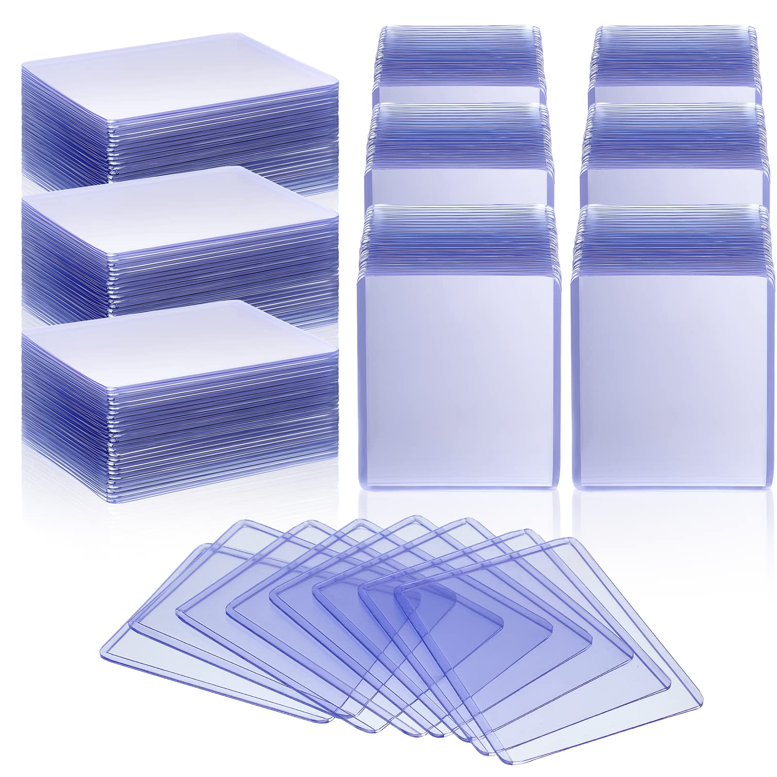 Chinco 400 Pieces Card Sleeve Hard Plastic Card Protector Card Holder for Trading Card, Baseball Card, Football Card, Sport Card, Card Photo Card, 3 x 4 Inches (Clear)