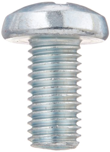 Steel Machine Screw, Zinc Plated Finish, Pan Head, Phillips Drive, Meets ASME B18.6.3, 3/8" Length, Fully Threaded, 1/4"-28 UNF Threads (Pack of 50)