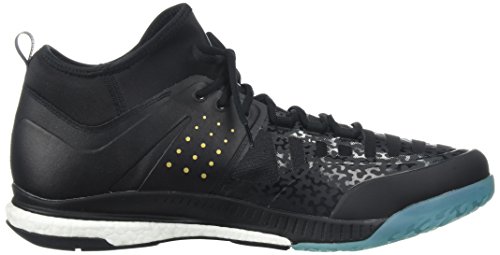 adidas Performance Men's Crazyflight X Mid Volleyball Shoes, Core Black/Gold Met/Icey Blue, 8 M US