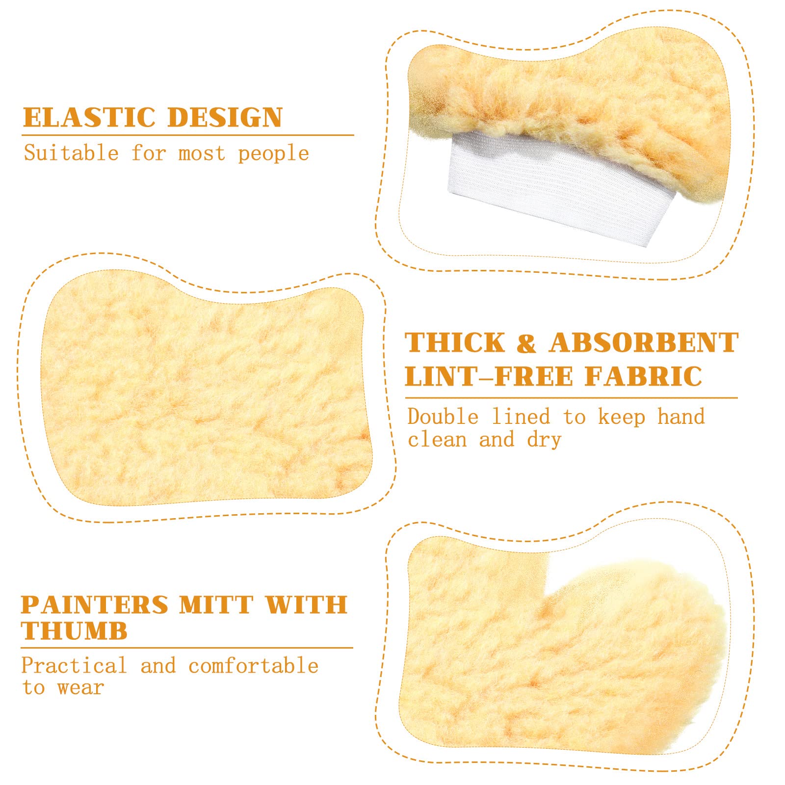 Yungyan 6 Pcs Painters Mitt with Thumb, Painters Tool Dusting Gloves Deck Stain Applicator for Painting Cleaning Dusting
