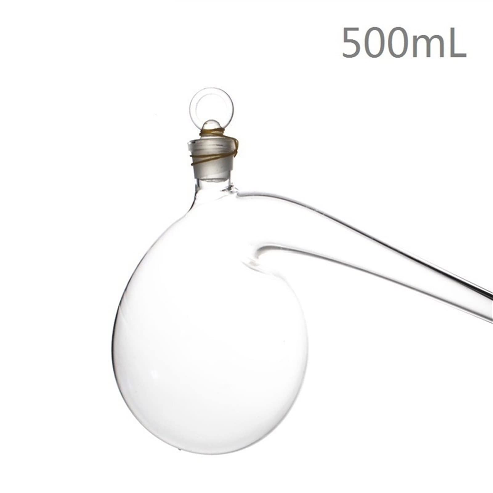 DADAKEWIN 500ml Lab Distilling Flasks Retort with Ground Glass Stopper Borosilicate 3.3 Glass Heat Resistant Distillation Lab Distilling Flasks- Pack of 1 (Size : 500mL)