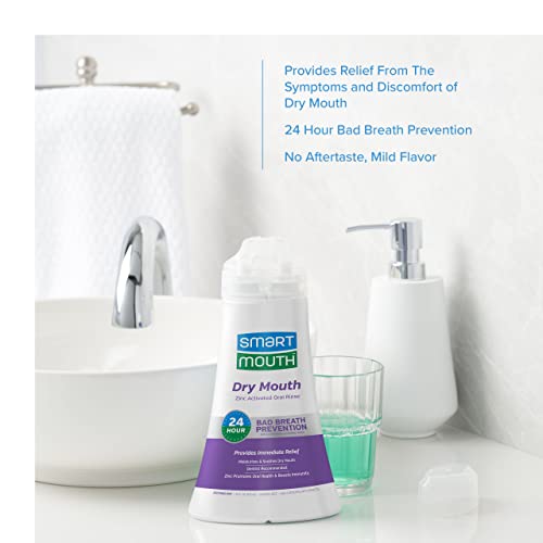 SmartMouth Activated Dry Mouth Mouthwash, Dry Mouth and Bad Breath Relief, Mint, 16 Fl Oz, 2 Pack