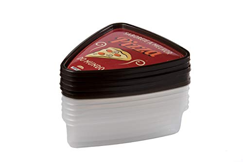 Pizza Slice Container Storage with Lids. Tray, Holder and Saver. 6 Plastic Packs to go. The Best Idea to Serve Pizza to Your Kids.