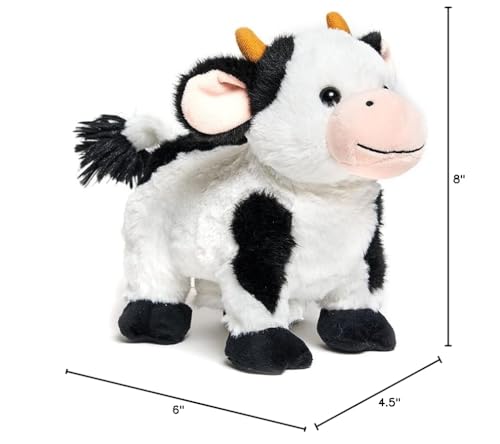 Cuddle Barn - Barnyard Buddies Cow | Animated Singing Cow Plush Stuffed Animal | Walks and Wags Tail to Old Macdonald, 8 inches