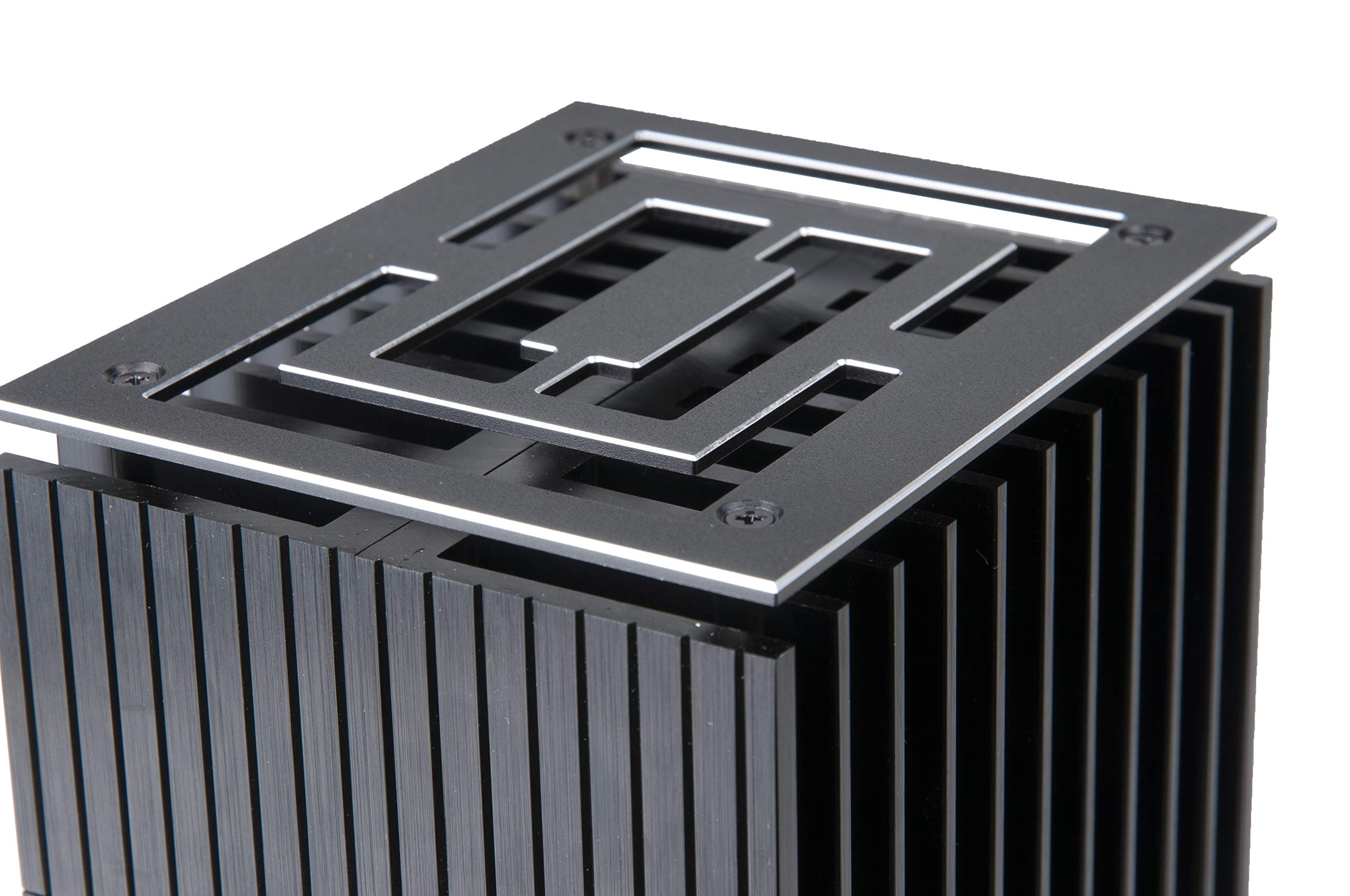 Akasa Turing, Intel 8th Gen NUC (Bean Canyon), PC Fanless Cooling Case, Intel NUC 8 Aluminum Chassis, IR, Heatsink, Antenna Hole, 2.5" SSD HDD, Vertical/Horizontal Computer Case, A-NUC45-M1B