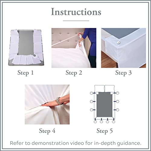 Bed Maker’s Never Lift Your Mattress Microfiber Wrap-Around Bed Skirt, Tailored Style, Classic 14 Inch Drop Length, California King, Grey