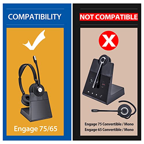 Engage 75 Earpads - Compatible with Engage 75 / 65 Headset I Replacement Ear Cushions with Microphone Foam - NOT FIT Engage Convertible and Engage Mono Version Model