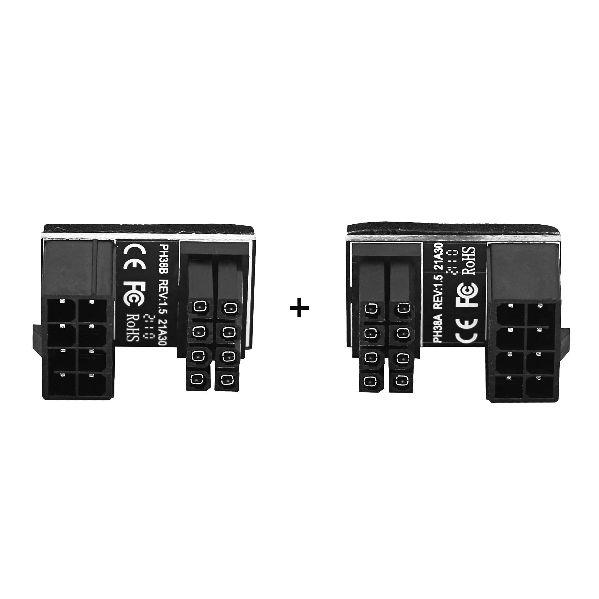 SinLoon ATX 8Pin Female to 8pin Male 180 Degree Angled Adapter for Desktops Graphics Card 4 Pack (8Pin)