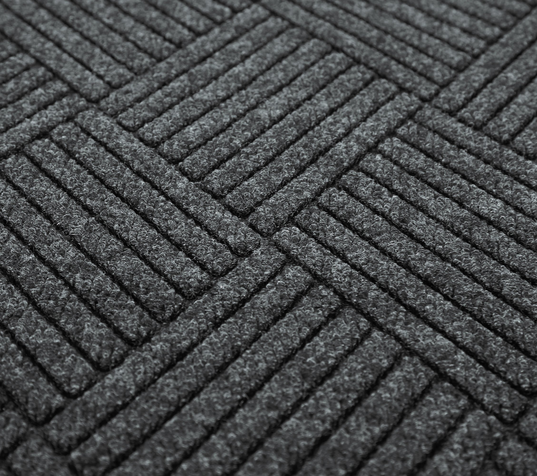 Guardian Floor Protection EGDFB030504 EcoGuard Diamond Indoor Wiper Floor Mat, Recycled Plactic and Rubber, 3" Length, 5' Width, Charcoal Black
