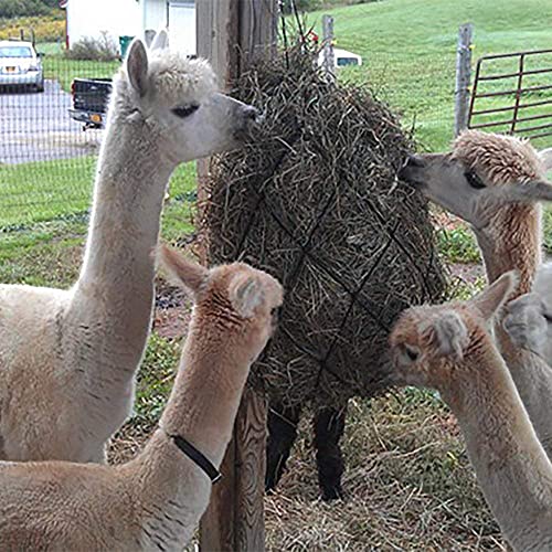 BLOOMOAK Hay Net for Horse, Black Hay Bag 40" Length and 4" Larger Holes with Metal Rings for Goat (1 PCS (40" Length & 4“ Hole)