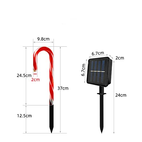 Christmas Candy Cane Lights,Solar String Lights, Christmas LED Candy Cane Lamp, Festoon Outdoor Home Garden Ground Plug Crutch New Year Xmas Holiday Decor 5pcs