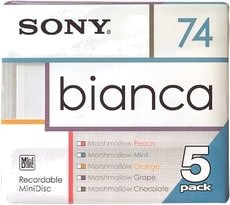 Sony Bianca Series MiniDisk 74 Min 5 Pack Recordable MD