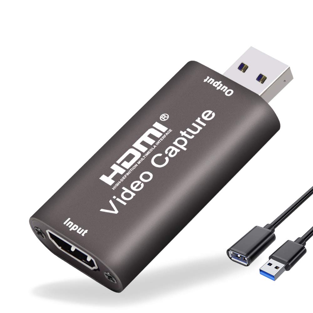 Audio Video Capture Card with USB Extension Cable,Input 4K@60FPS, Output 1080P@60FPS , HDMI to USB Capture Card for Broadcast Live and Record with DSLR, Camcorder, or Action Camera(Coffee)