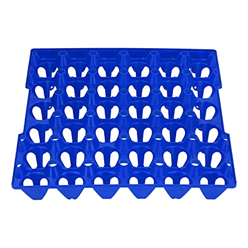 Egg Storage Tray, 30 Cell Egg Crates Plastic Reusable Stackable 5PCS for Hennery for Farm(blue)