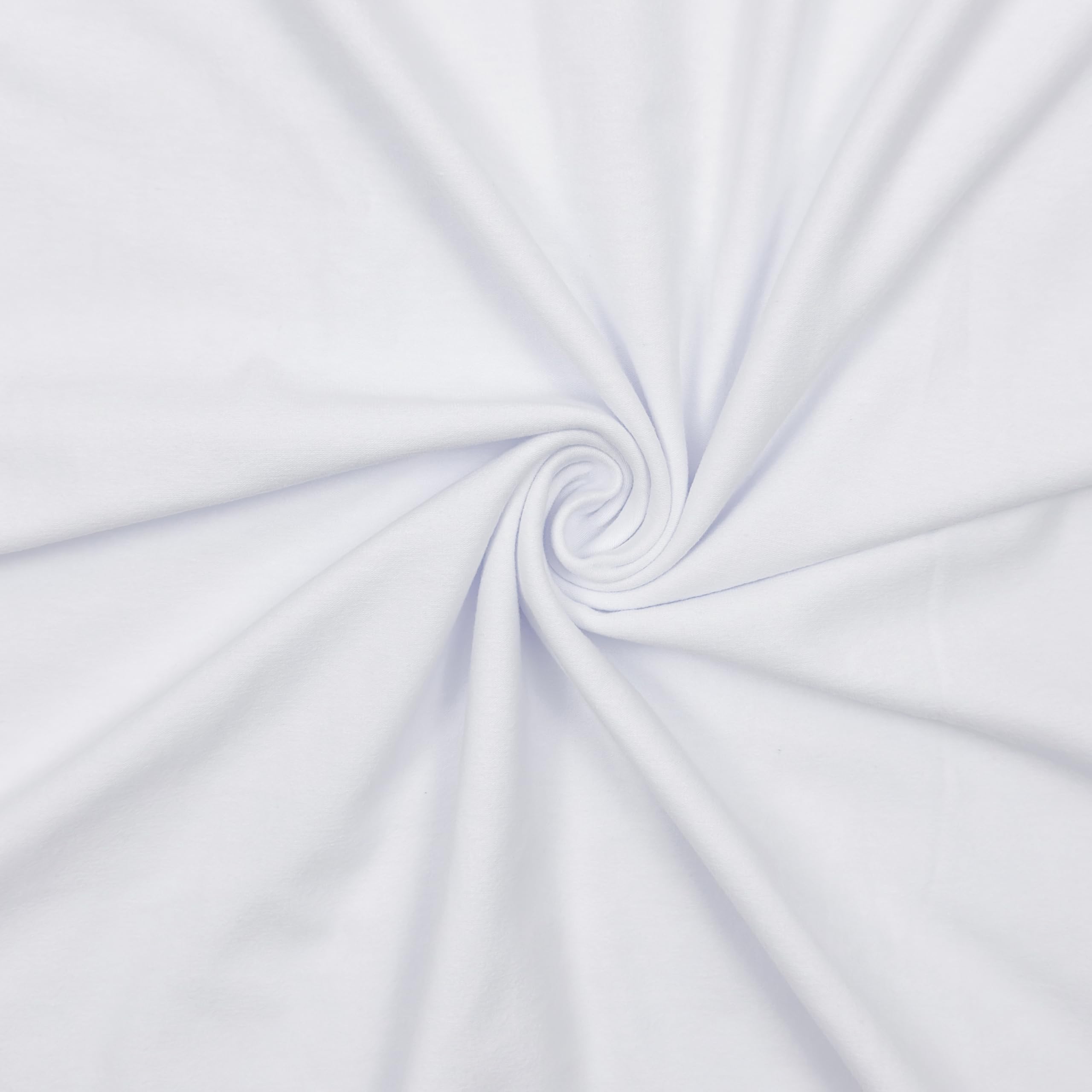 Barcelonetta | Cotton Spandex Fabric | by The Yard | Stretchy, Breathable, Lightweight Cotton Fabric | 60" Wide Roll | Sewing | 95% Cotton, 5% Spandex (White, 1 Yard)