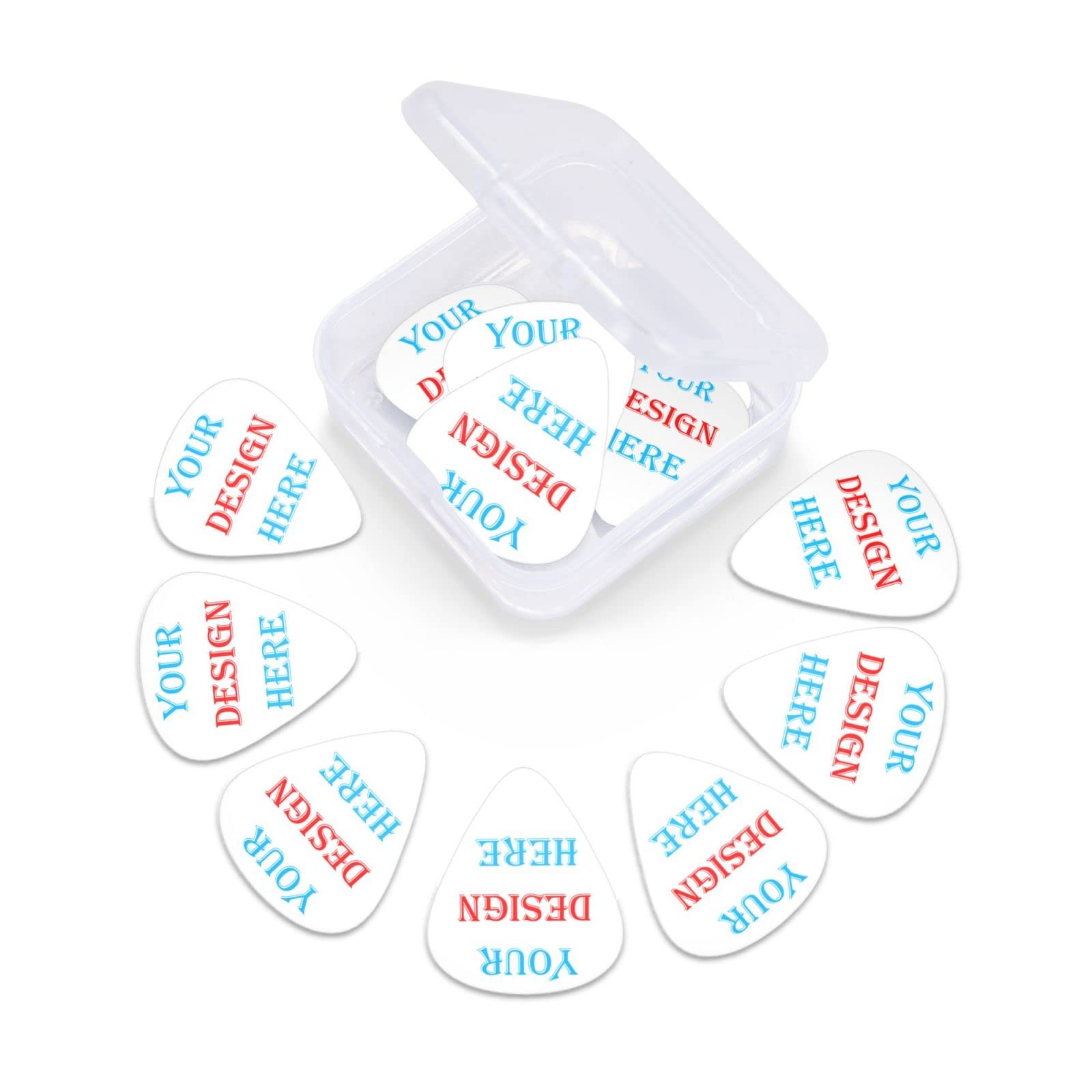 Custom 12 Pcs Guitar Pick, Personalized Add Your Image Text Light Medium Thin Unique Guitar Pick For Bass, Electric & Acoustic Guitars