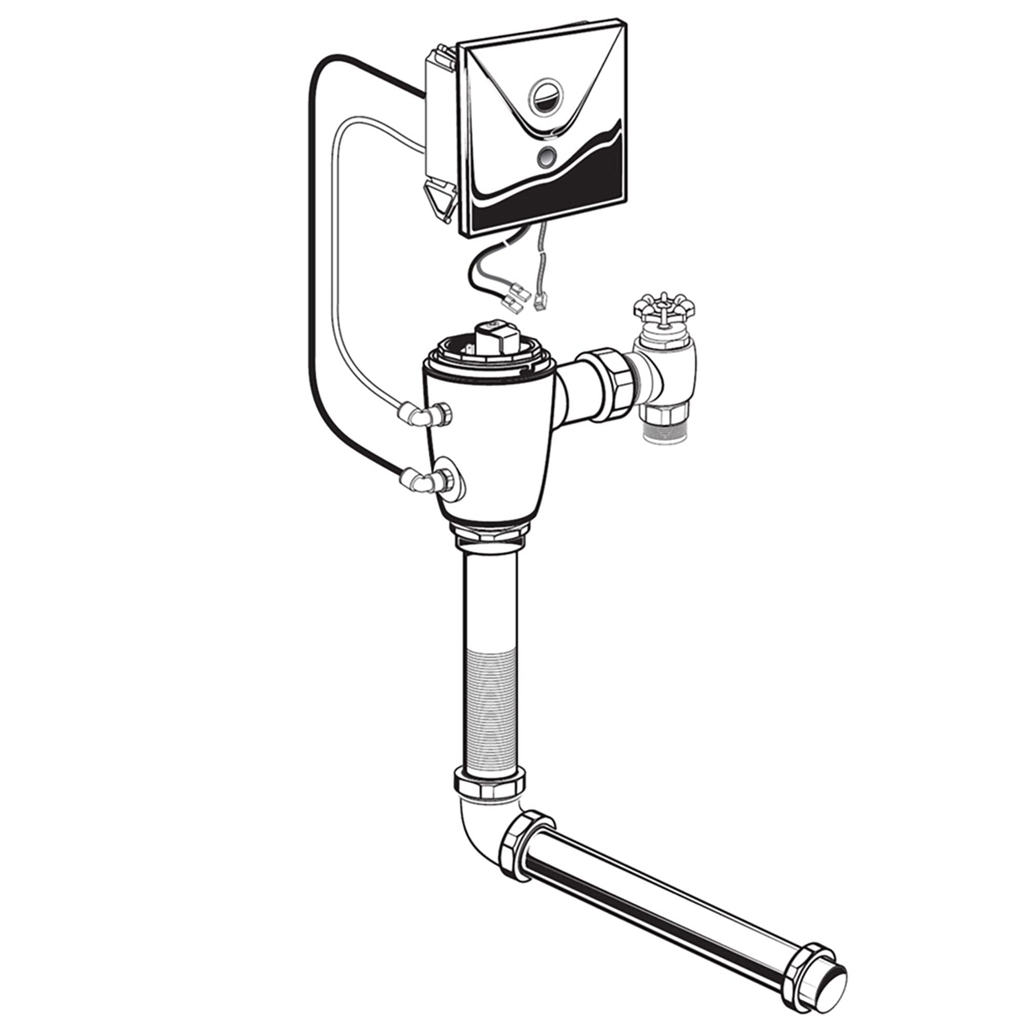American Standard 606B222.007 Ultima Selectronic 1.28 GPF Concealed Toilet Flush Valve, Base Model