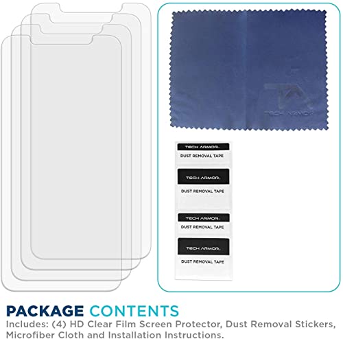 Tech Armor HD Clear Film Screen Protector Designed for Apple iPhone 11 and iPhone Xr 6.1 Inch 4 Pack 2019