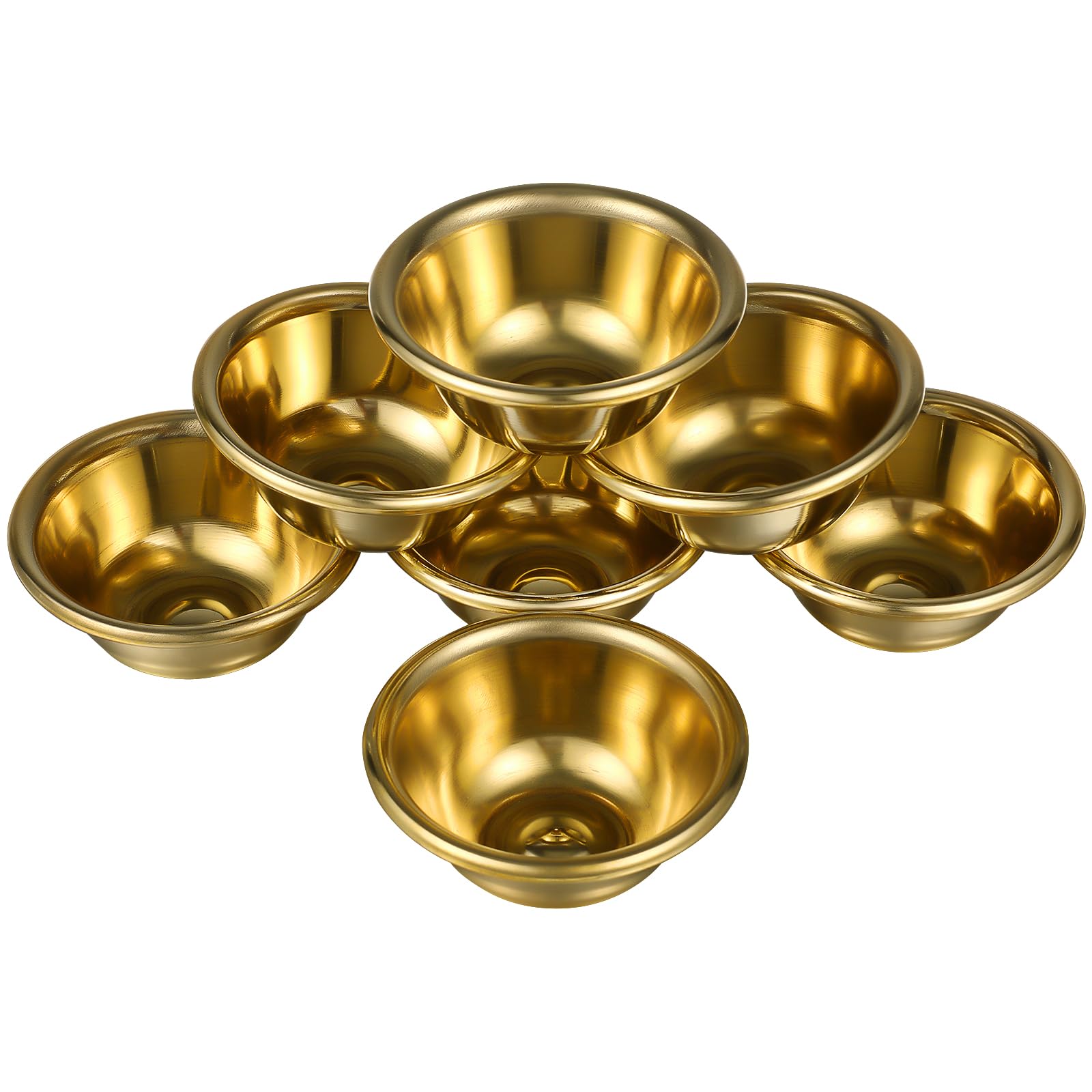 Alipis Yoga Accessories Tibetan Bowl Tibetan Bowl 21 Pcs Copper Offering buddhist offering cup Water Offering Bowl Offering Cup Bowl Set Buddhist Tibetan Bowl Altar Bowl Yellow Decor