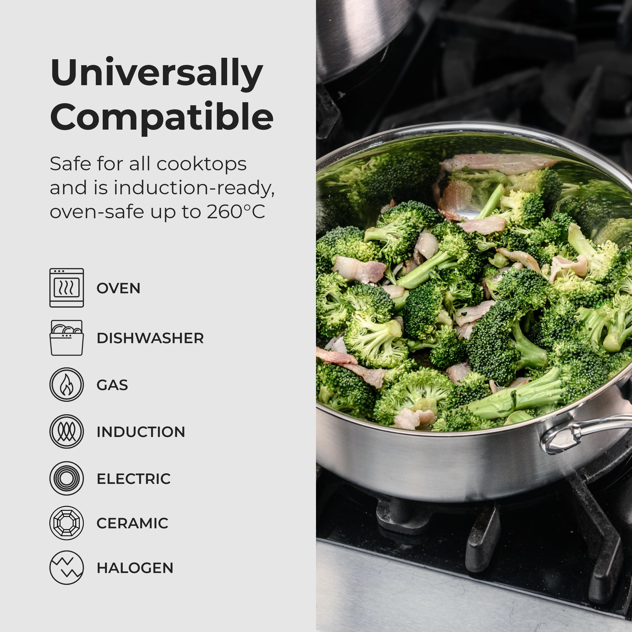 Black Cube Quick Release Cookware Sauté Pan with Lid, 9.5-Inch/3 Quart