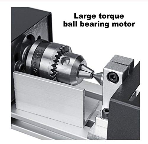 BACHIN Mini Lathe Beads Polisher Machine DIY CNC Machining for Table Woodworking Wood DIY Tool Lathe Standard Set DC 12V-24V 96W