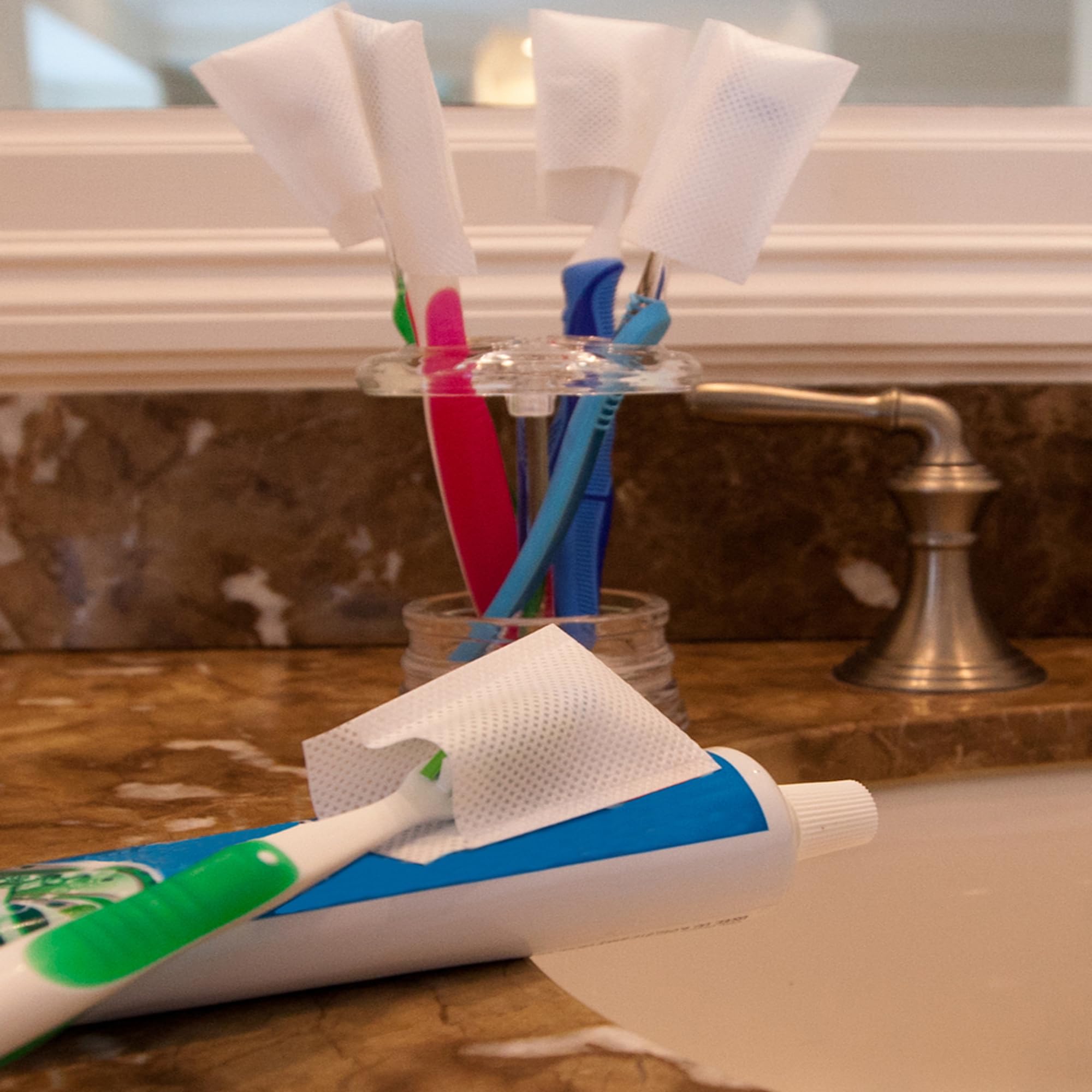 Intellident Toothbrush Shields - Pack of 3 Toothbrush Head Cover Caps - Breathable, Quick-Drying & Disposable - Perfect for Travel, Home & Office Use