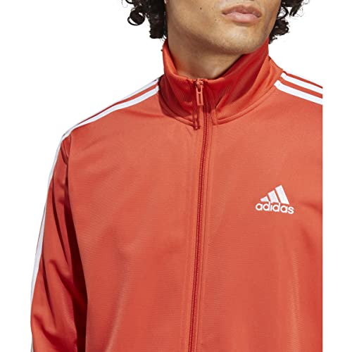 adidas Men's Sportswear Basic 3-stripes Tricot Track Suit, Preloved Red, Medium