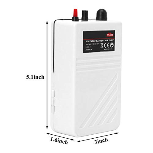 White Battery Oxygen Pump Aquarium, Odowalker Oxygen Pump Fish Tank Oxygen Pump Aquarium XILONG DC800 Silent Battery Air Making Machine