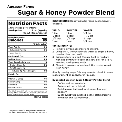 Augason Farm's Sugar & Honey Powder Blend