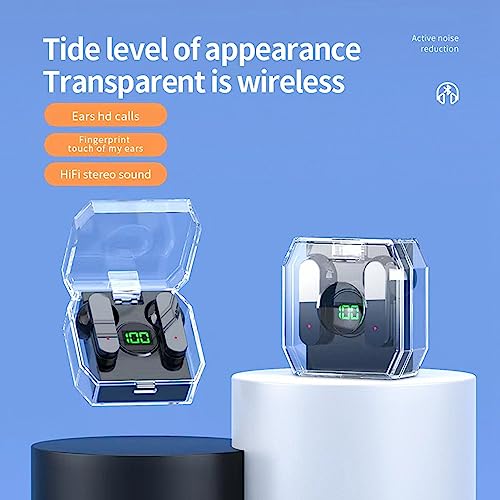 Bluetooth 5.3 Headphones, Wireless Earbuds with 40 Hours Playtime Charging Case, Deep Bass, IPX7 Waterproof Running Earphones with 4 Microphones for Clear Calls, LED Display, (Black)