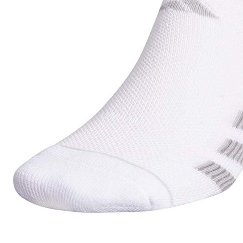 adidas Men's Superlite Stripe II 3-Pack No Show, White/Light Onix Grey/Clear Onix Grey, X-Large
