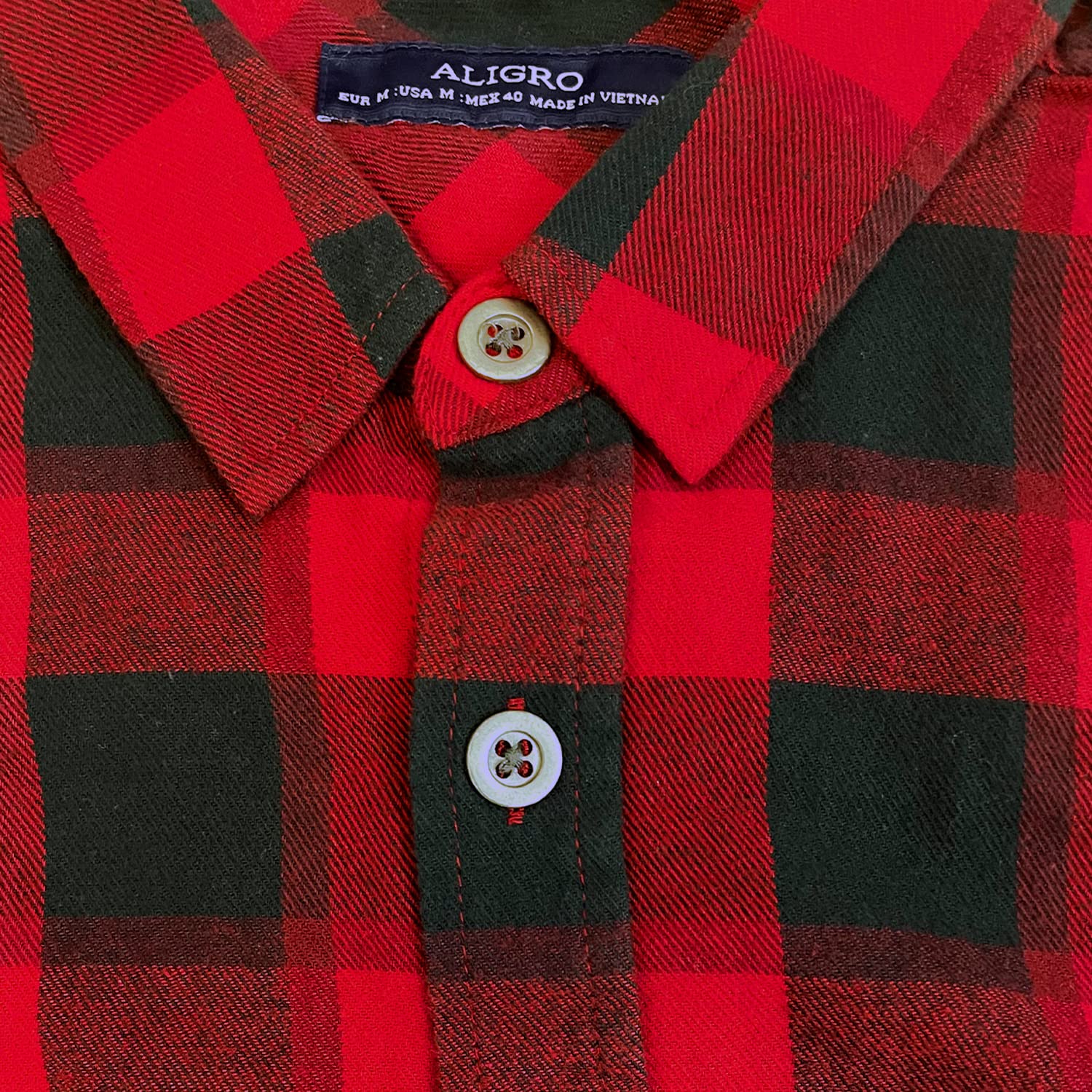 Aligro - Red Sleeveless Flannel Plaid Shirts for Men Casual Button Down Cowboy Vest Shirts (Size M)