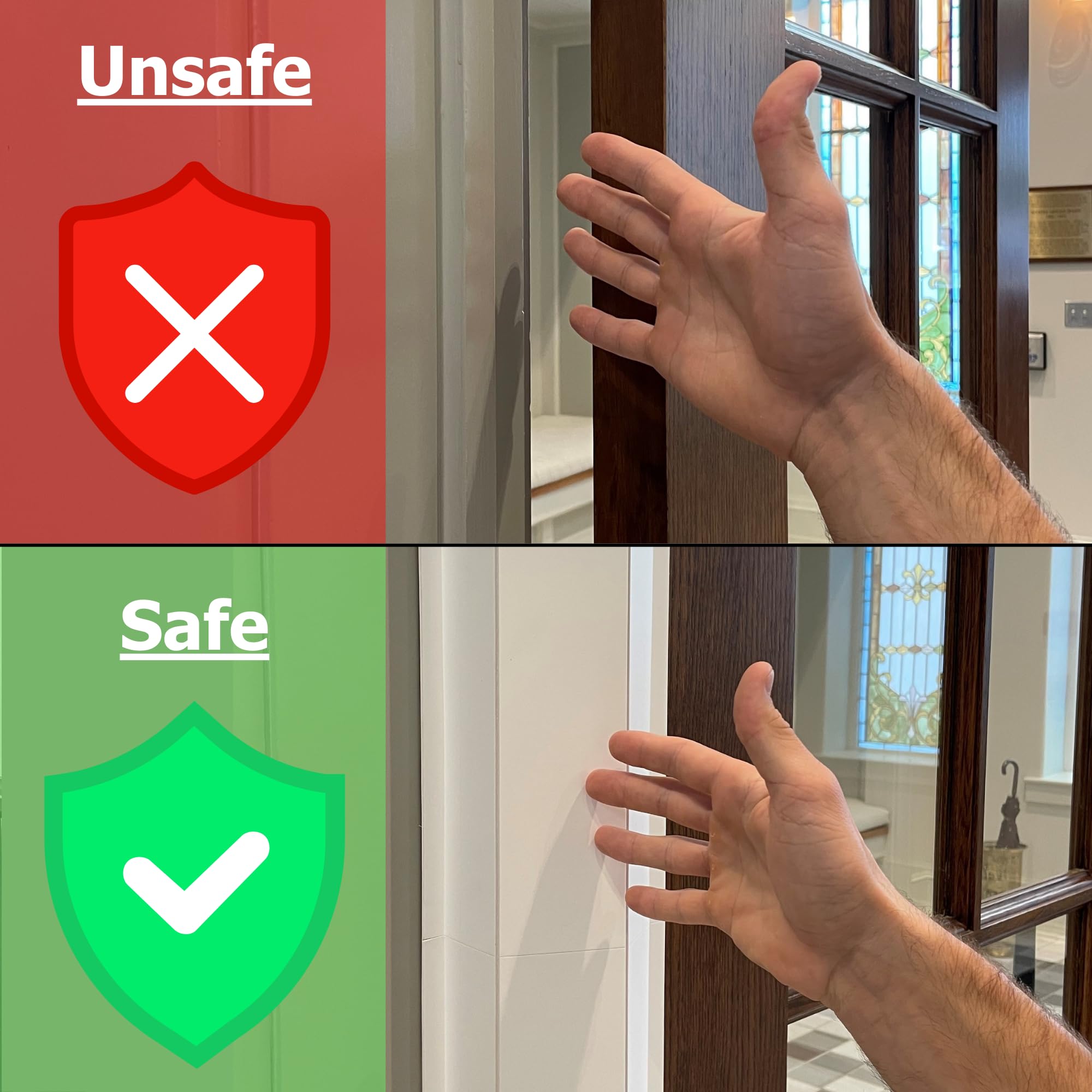 PinchNot Commercial Set Door Finger Hinge-Side Safety Guard Shield Protector