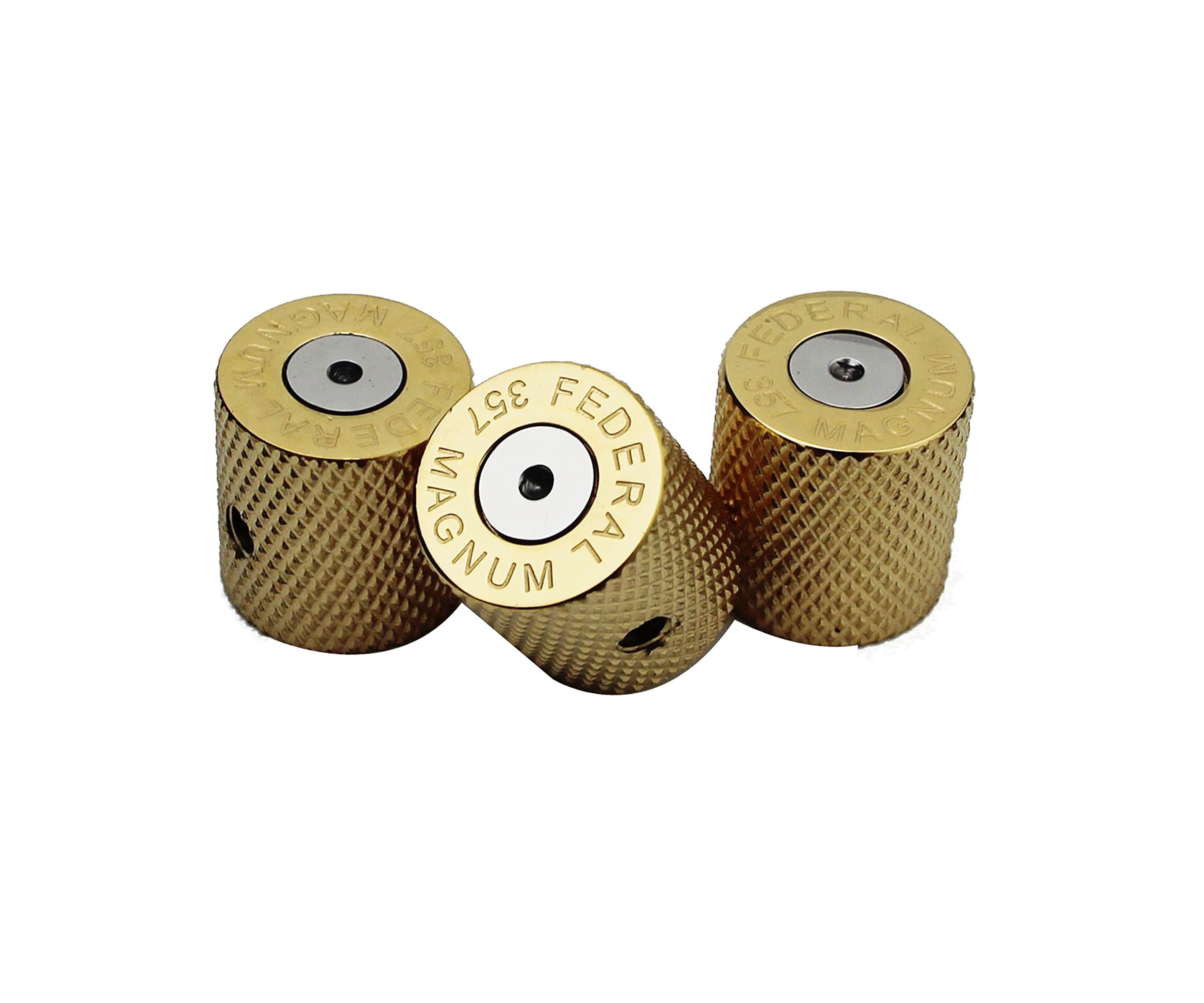 Guyker Guitar Knobs with 6mm Dia. Shaft Pots - Brass Bullet Case Style Tone and Volume Control Potentiometer Knob Replacement for Precision Electric Guitar or Bass (3 Piece, Golden)