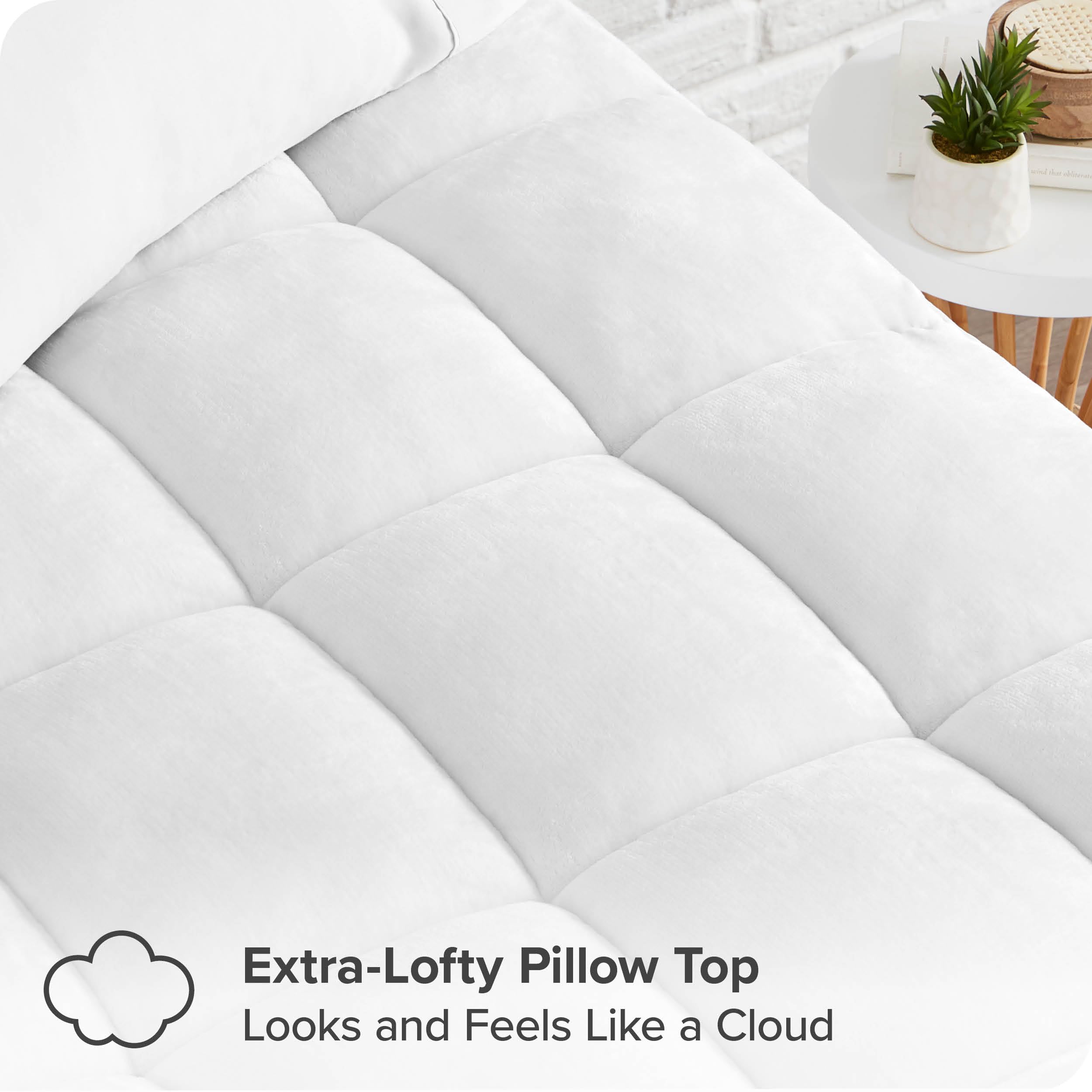 Bare Home Twin XL Mattress Pad - Pillow Top Reversible - Soft Mattress Topper - Cooling Breathable - 8" to 24" Deep Pocket - Fitted Mattress Cover - Plush Noiseless Mattress Protector (Twin XL)