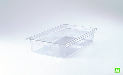 Rubbermaid Commercial Products Cold Food Insert Pan for Restaurants/Kitchens/Cafeterias, 1/2 Size, 4 Inches Deep, Clear (FG124P00CLR)