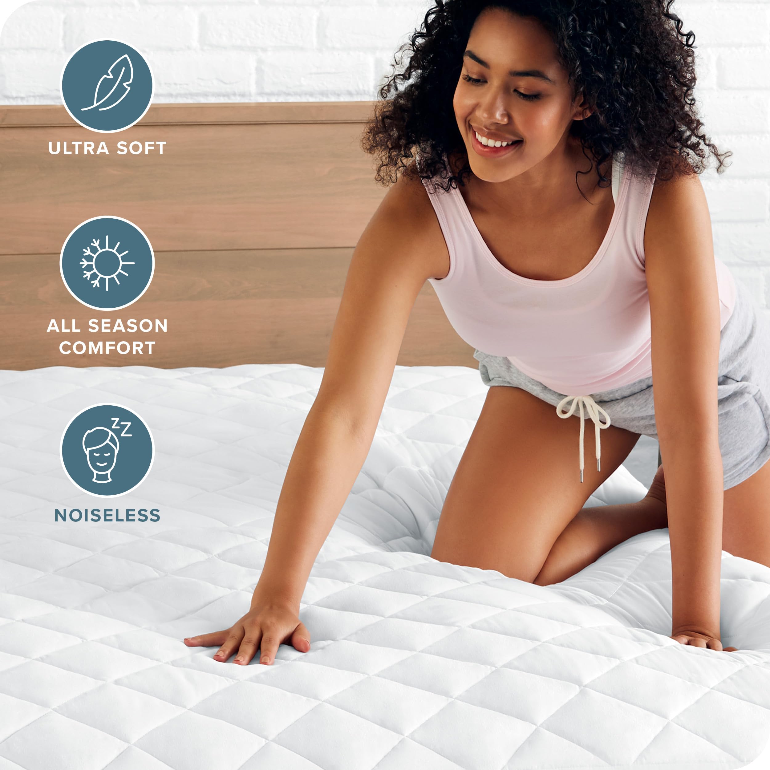 Bare Home Twin XL Mattress Pad (Twin Extra Long) - Soft Mattress Topper for College Dorm Room Essentials - Quilted Mattress Protector - Easy Care, Fitted Mattress Cover - Up to 15 Inches Deep, 39"x80"