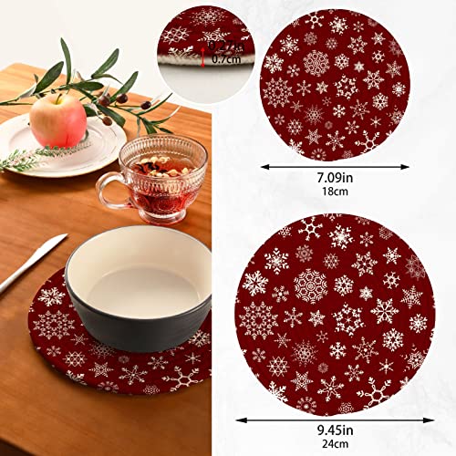 ALAZA Christmas Snowflake Pot Holders Trivets Set 2 Pcs,Potholders for Kitchens,Cotton Coasters Trivets for Hot Dishes/Hot Pots and Pans/Hot Pot Holders