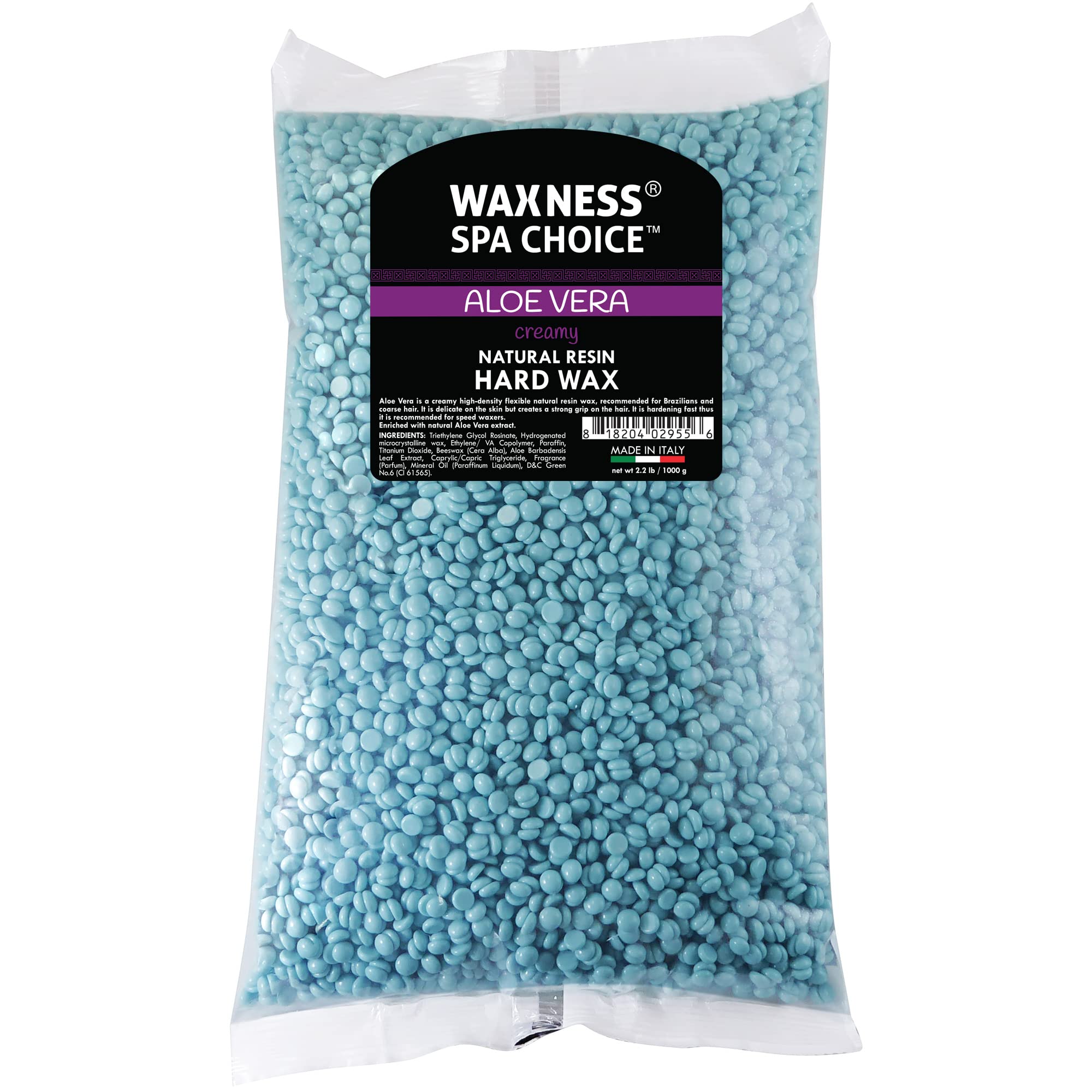 Waxness Spa Choice Aloe Vera Hard Wax Beads 2.2 lb / 1 kg Pack of 2