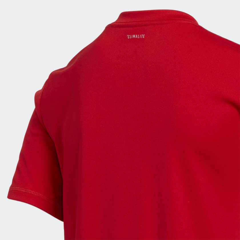 adidas Boys' Short Sleeve AEROREADY Performance Logo Tee T-Shirt, Scarlet, Medium