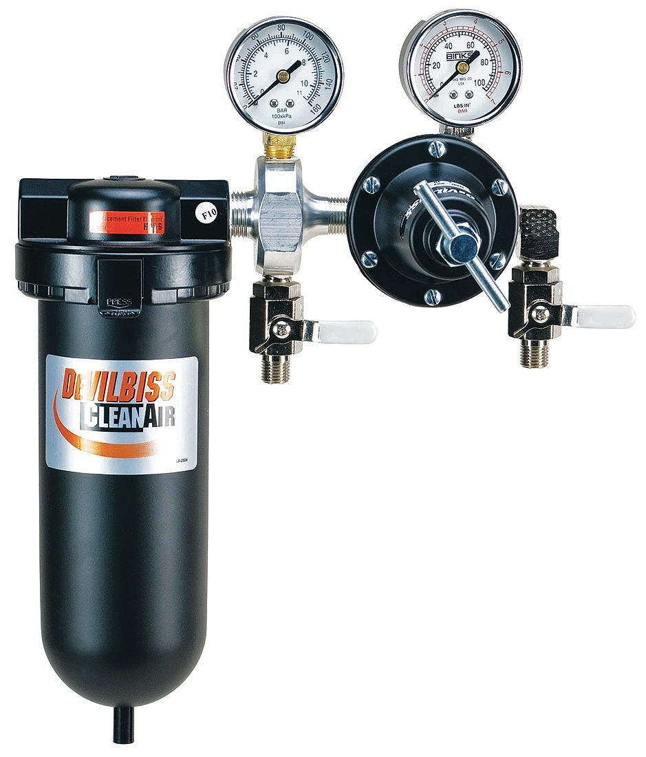 DeVilbiss Air Filter with Regulator - Model# HFRL-508, 1/2" NPT